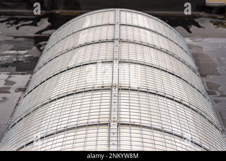 Barrel vault skylight screen fall protection guard installed on a ...