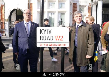 Leader of Westminster Council Adam Hug (left) and Ukrainian Ambassador ...