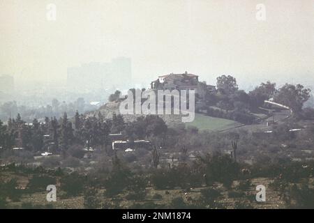 1970s United States: Smog over Los Angeles is monitored by scientists ...