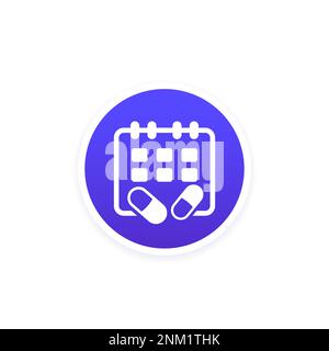 medication schedule icon with pills and calendar Stock Vector Image ...