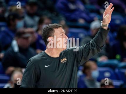 James Madison head coach Mark Byington watches his team during the ...