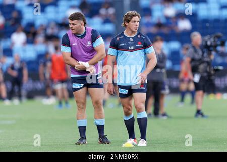 Tom Lambert of the Waratahs warms up before the Super Rugby Pacific ...