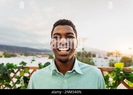 young teenager on the terrace of the house Stock Photo - Alamy