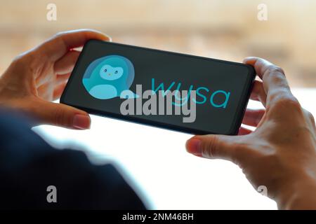 In this photo illustration, the Wysa logo is seen displayed on a ...