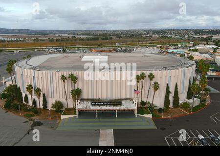 An aerial view of the Pechanga Arena, Saturday, Dec. 25, 2021, in the ...