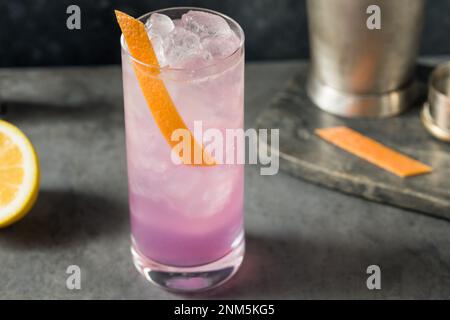 Boozy Refreshing Purple Empress Highball Cocktail with Grapefruit and ...