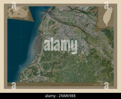 Hsinchu City, provincial city of Taiwan. High resolution satellite map ...