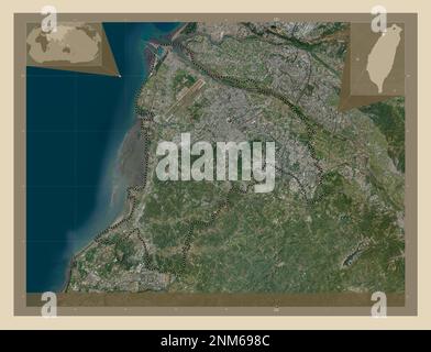 Hsinchu City, provincial city of Taiwan. High resolution satellite map ...