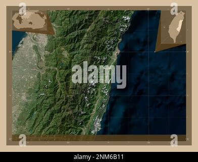 Hualien, county of Taiwan. Low resolution satellite map Stock Photo - Alamy