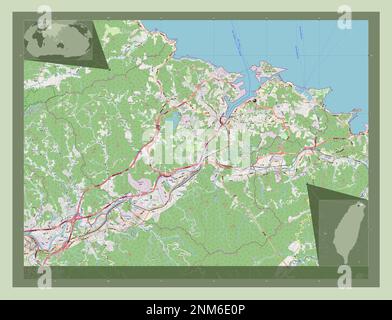 Keelung, provincial city of Taiwan. Open Street Map. Locations and ...