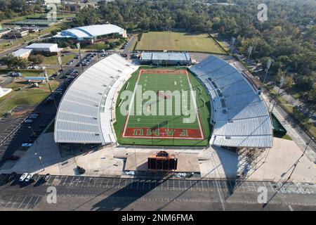 An aerial view of Bragg Memorial Stadium on the campus of Florida A&M ...