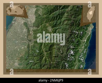 Nantou, county of Taiwan. Low resolution satellite map Stock Photo - Alamy