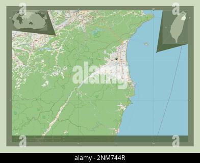 Yilan, county of Taiwan. Open Street Map Stock Photo - Alamy