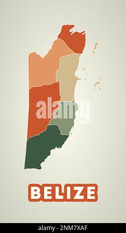 Detailed vector map poster of Belmopan city administrative area. Blue ...