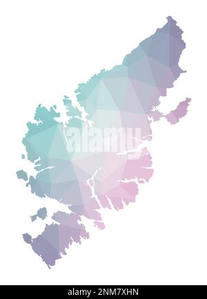 Vector polygonal Lewis and Harris map. Vibrant geometric island in low ...