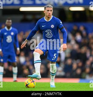 Chelsea's Enzo Fernandez during the Premier League match at Stamford ...
