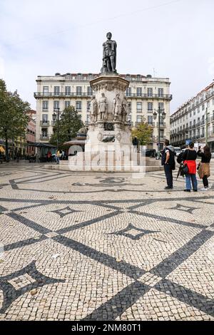 Lisbon, Portugal- November 4, 2022: Tall bronze statue of Luis de ...