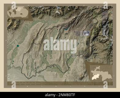 Khatlon, region of Tajikistan. High resolution satellite map Stock ...