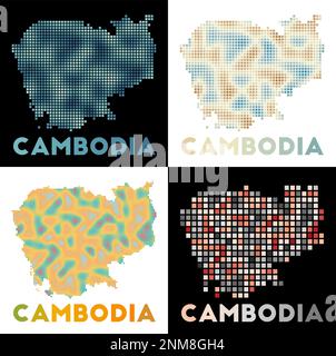 Cambodia map. Map of Cambodia in dotted style. Borders of the country ...