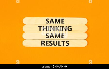 Same thinking and results symbol. Concept word Same thinking same ...