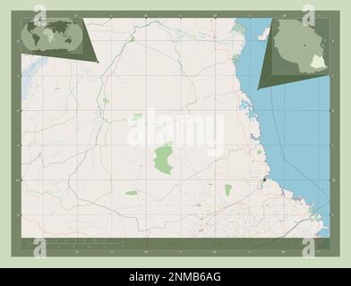 Lindi, region of Tanzania. Open Street Map Stock Photo - Alamy