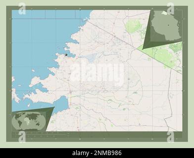 Mara, region of Tanzania. Open Street Map. Locations of major cities of ...
