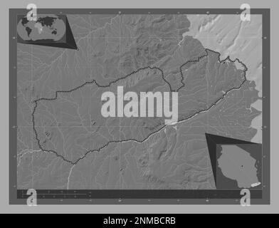 Mtwara, region of Tanzania. Elevation map colored in wiki style with ...
