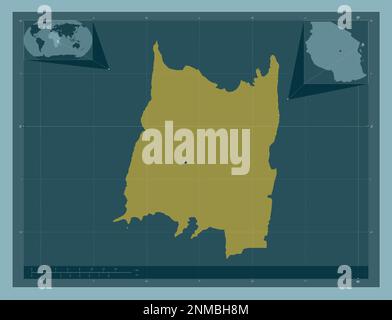 Pemba North, region of Tanzania. Solid color shape. Locations and names ...