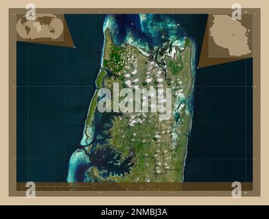 Pemba North, region of Tanzania. Low resolution satellite map Stock ...