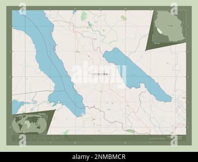 Rukwa, region of Tanzania. Open Street Map. Locations of major cities ...