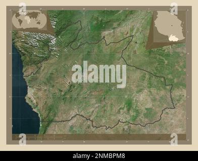 Ruvuma, region of Tanzania. High resolution satellite map Stock Photo ...
