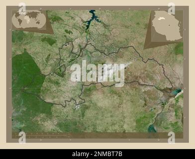 Shinyanga, region of Tanzania. High resolution satellite map Stock ...