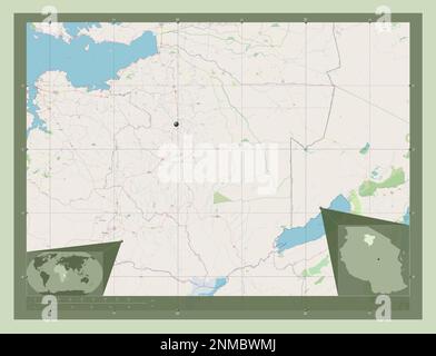 Simiyu, region of Tanzania. Open Street Map. Locations and names of ...