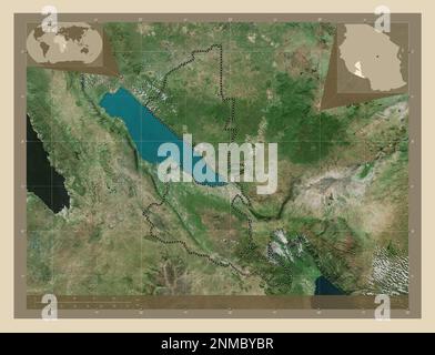 Songwe, region of Tanzania. High resolution satellite map Stock Photo ...