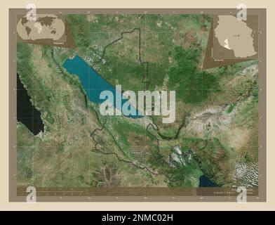 Songwe, region of Tanzania. High resolution satellite map Stock Photo ...