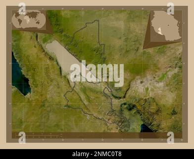 Songwe, region of Tanzania. Low resolution satellite map Stock Photo ...
