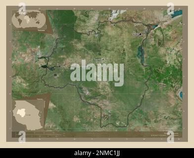Tabora, region of Tanzania. High resolution satellite map Stock Photo ...