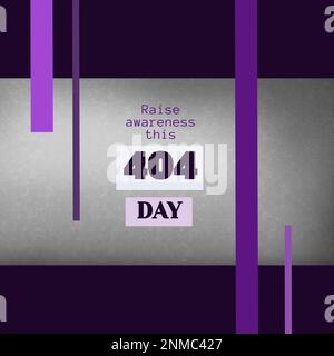Composition of raise awareness this 404 day text over gray and purple ...