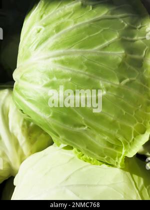 Cabbage heads, close up. Full Frame Shot Of Fresh Cabbage Stock Photo ...