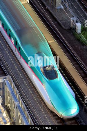 E5 Series Shinkansen bullet train in Morioka JR railway station, Japan ...