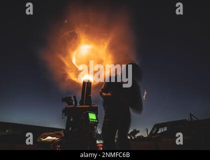 Coalition Forces fire a 120mm illumination mortar round during a live ...