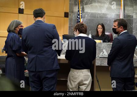 Prosecutor Maria Schneider is shown in court during a status hearing in ...