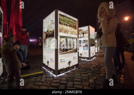 Gdansk, Poland. 24th February 2023. Adolf Hitler, Vladimir Putin and ...