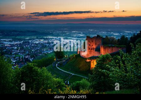 Schauenburg castle ruins, evening mood, Oberkirch, Ortenau, Northern ...