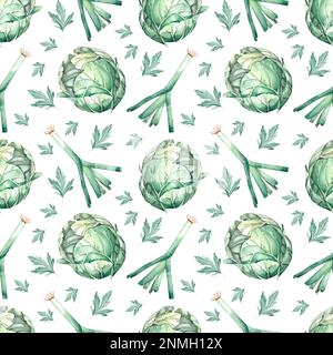 cabbage watercolor illustration on white background Stock Photo - Alamy