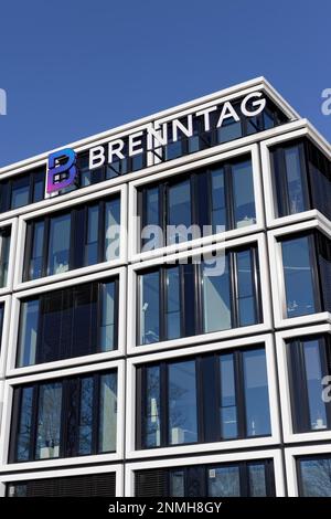 Brenntag SE, logo on the company headquarters, chemicals and ...