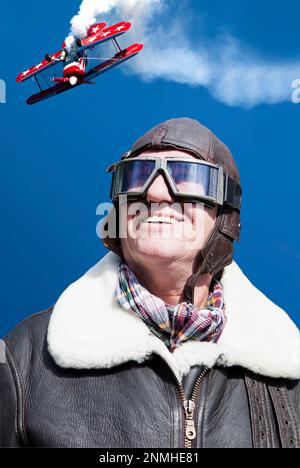 Pilot observes the flight manoeuvre Stock Photo - Alamy