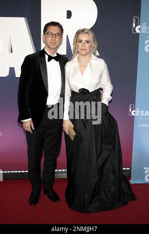 Maxime Saada and his wife Sylvie Saada arrive at the 49th Cesar Film ...
