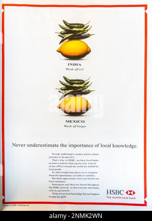 HSBC bank advert in a Natgeo magazine December 2006 Stock Photo - Alamy