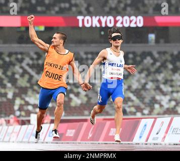 GHAVELAS Athanasios of Greeece wins the Men's 100m-T11 Final at ...